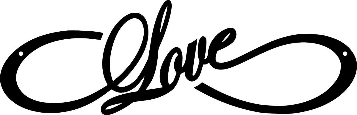 Infinity Love Metal Sign / Love Word Art / Wedding Gift / Anniversary ...