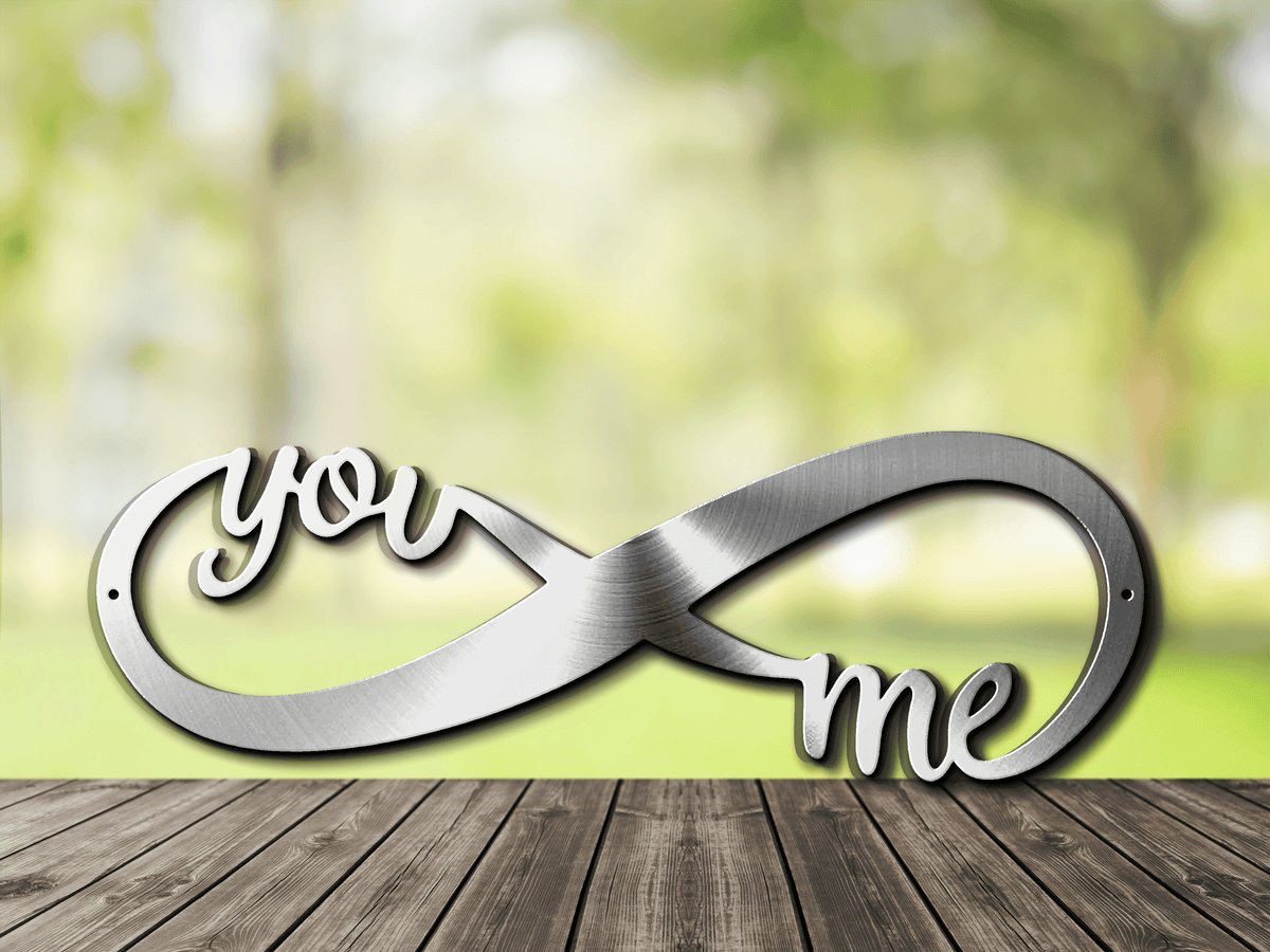 Infinity You & Me Metal Sign / You and Me Word Art / Wedding Gift ...