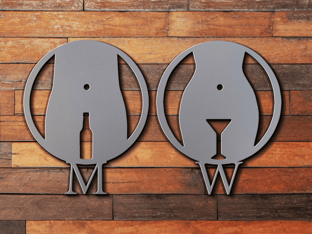 Restroom Sign Bathroom Sign Men Women MW 2 – Texas Metal Makers