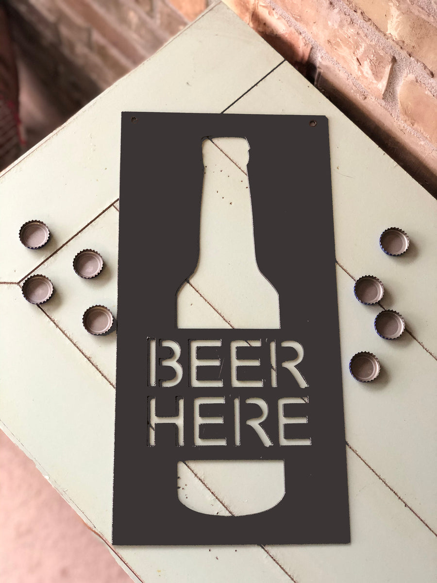 Beer Here Metal Sign | Garage Sign | Man Cave Sign | Beer Sign | Custo ...