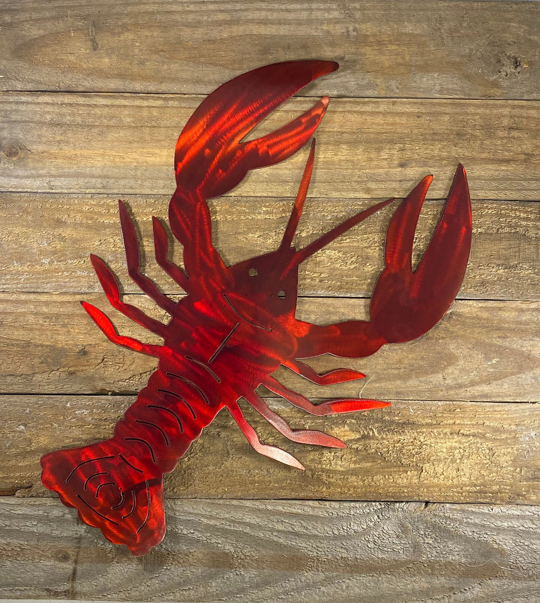 Metal Crawfish Wall Hanging Decoration | Crawfish Steel Sign – Texas ...