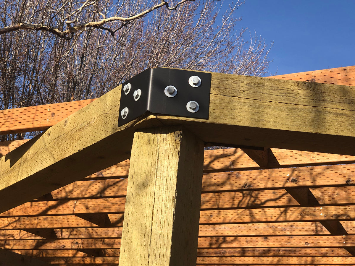 12 Piece Hexagon Pergola Bracket Set for 6 x 6 Posts - Heavy Duty Perg ...