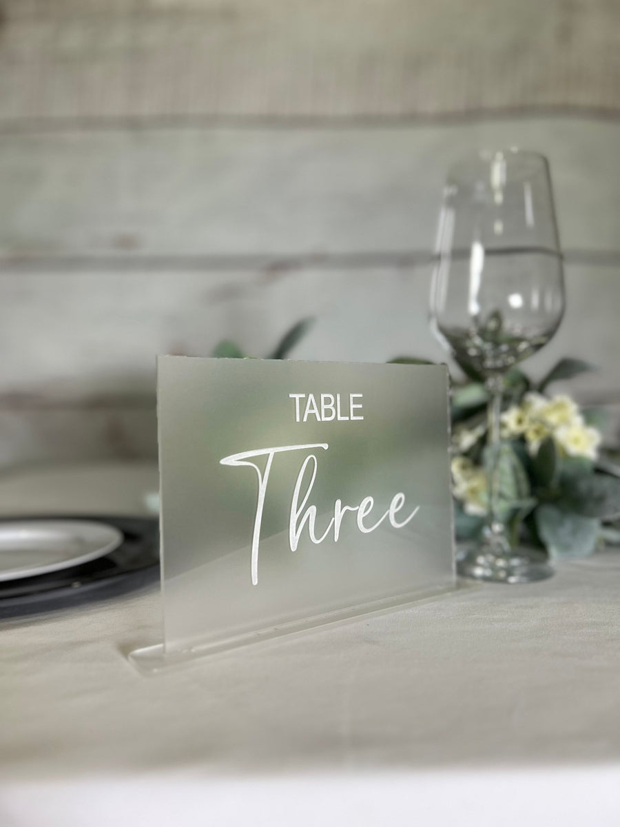 Frosted Acrylic Engraved Table Numbers | Custom Table Numbers | Weddin ...